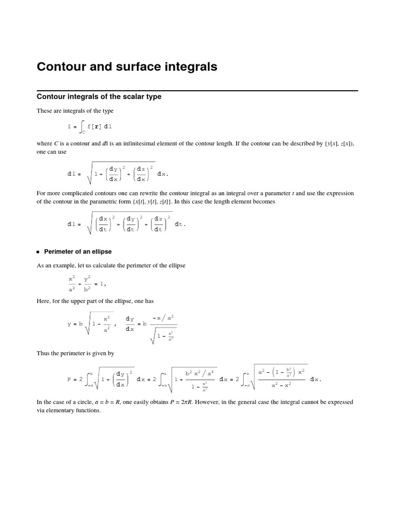 Mathematical Physics-08-Contour and Surface Integrals | PDF | Ellipse ...