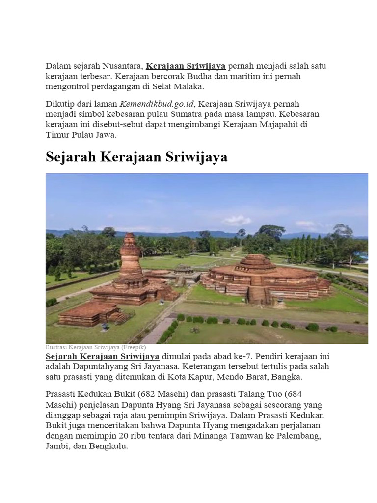 Kerajaan Sriwijaya | PDF