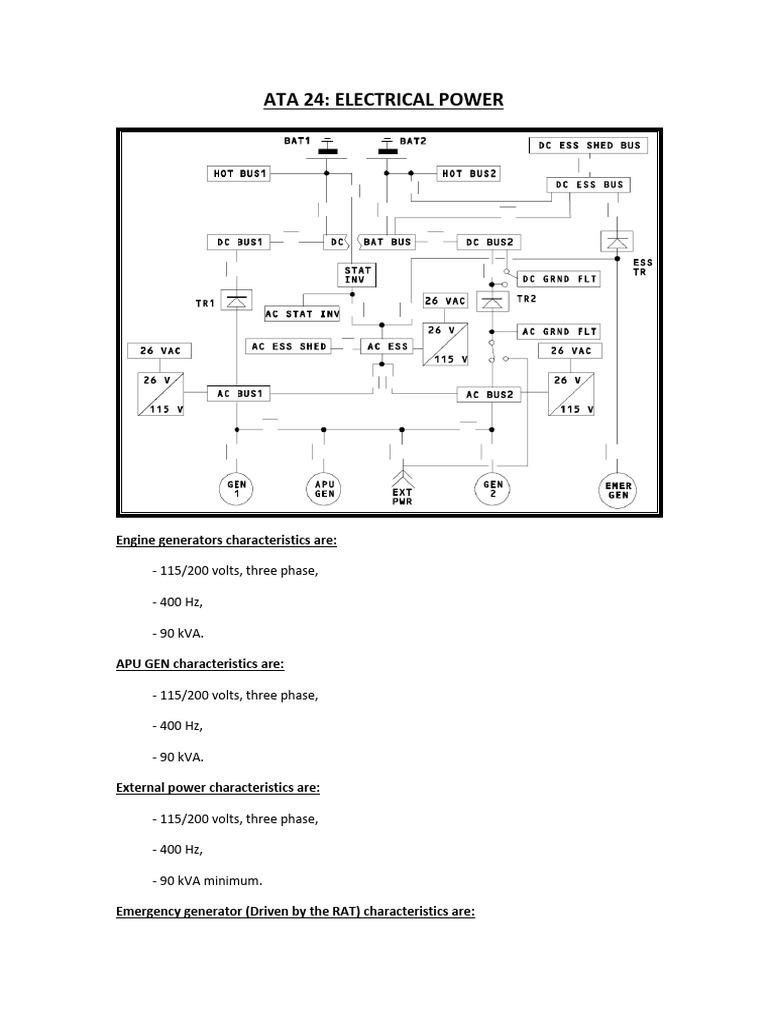 Ata 24: Electrical Power: Engine Generators Characteristics Are ...