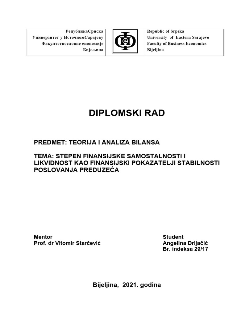 Teorija I Analiza Diplomski | PDF