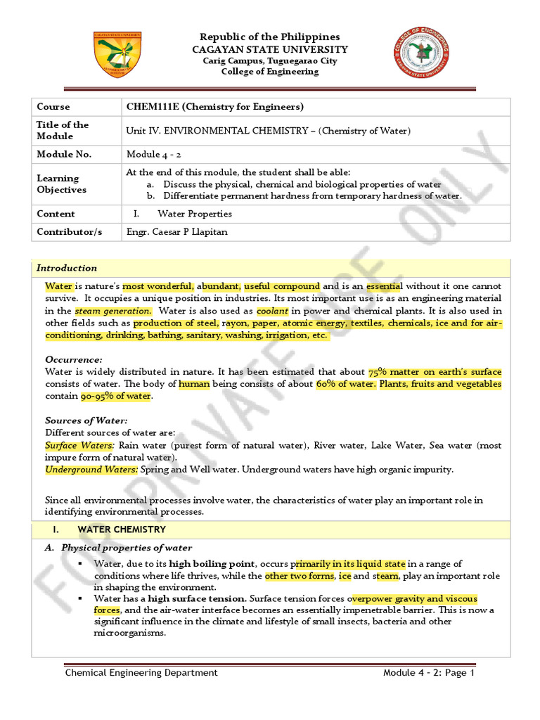 UNIT IV - Module 4 - 2 | PDF | Ph | Hydroxide