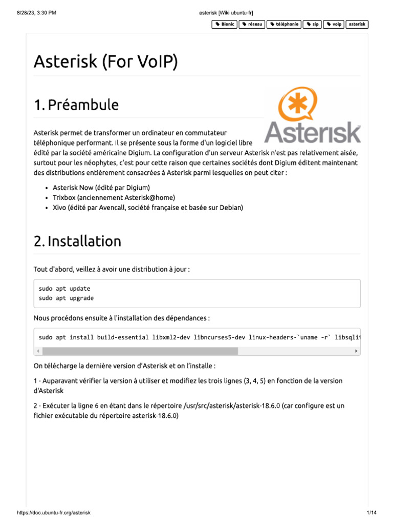 Asterisk Ubuntu | PDF