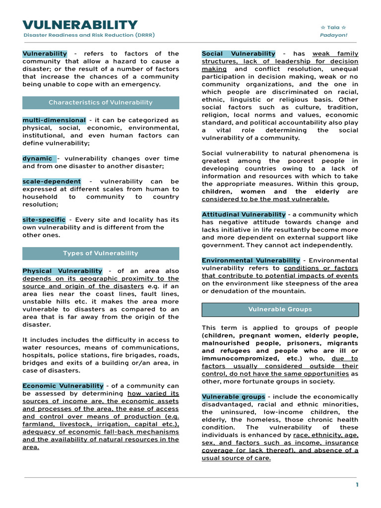 DRRR L2 | PDF | Vulnerability | Community
