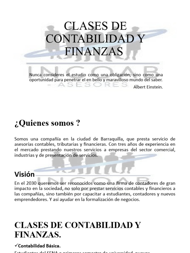 Clases de Contabilidad y Finanzas | PDF | Contador | Contabilidad