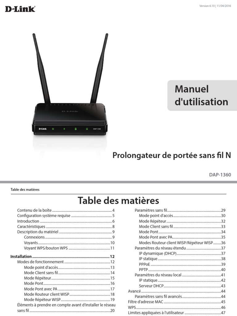 DAP-1360 Man Revf Manuel FR | PDF | Wi-Fi | Réseau informatique