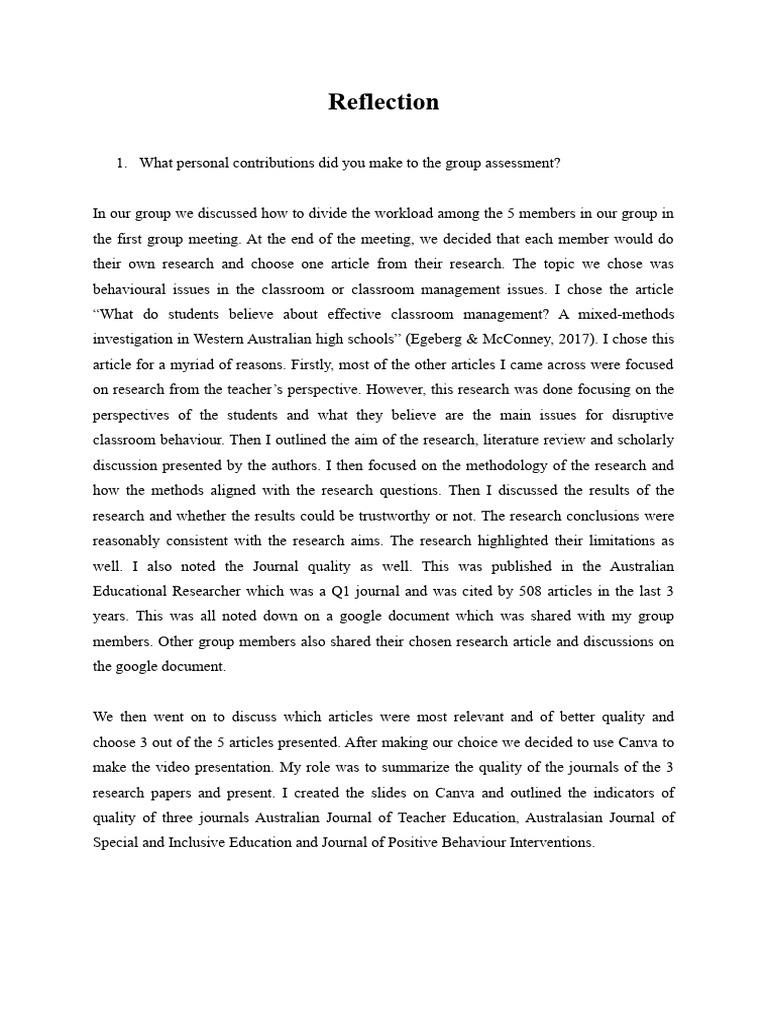 Assessment 1B - Reflection - Abdul Munem Chowdhury - 22057601 | PDF | Methodology | Cognition