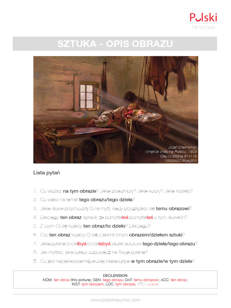 Sztuka Opis Obrazu | PDF