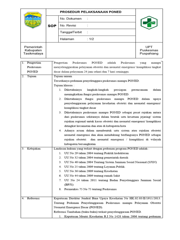 Sop Pelaksanaan Poned | PDF | Pengembangan Diri | Kesehatan Holistik