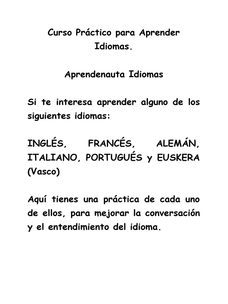 Aprende Idiomas Practicando 1 | PDF | Idioma en Inglés | Youtube