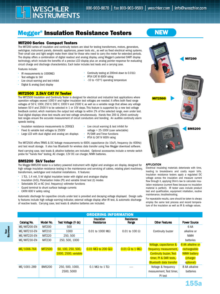 High Voltage Megger Tester 2.5kv | Download Free PDF | Insulator ...