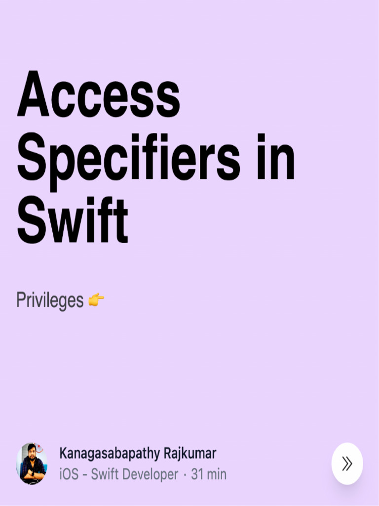 Access Specifiers in Swift 1690742226 | PDF