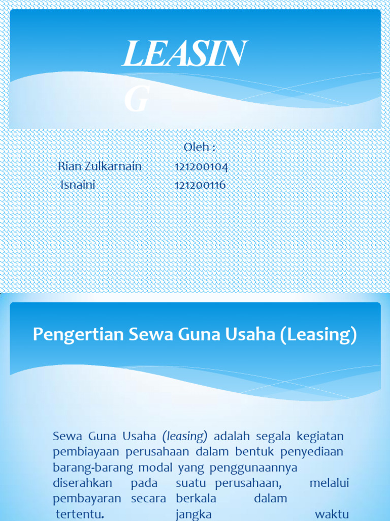 Powerpoint Leasing Sewa Guna Usaha | PDF
