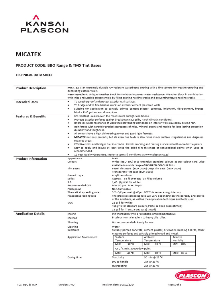 Micatex | PDF | Paint | Plaster