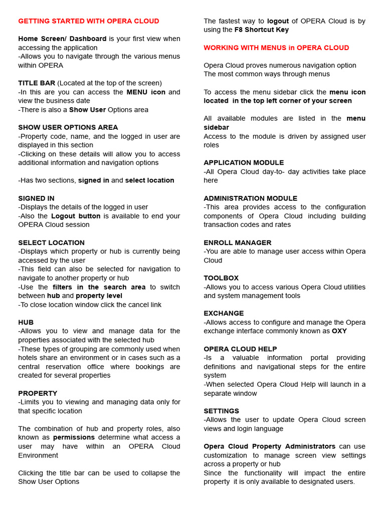 Applied Tools Opera Cloud | PDF | Menu (Computing) | Icon (Computing)