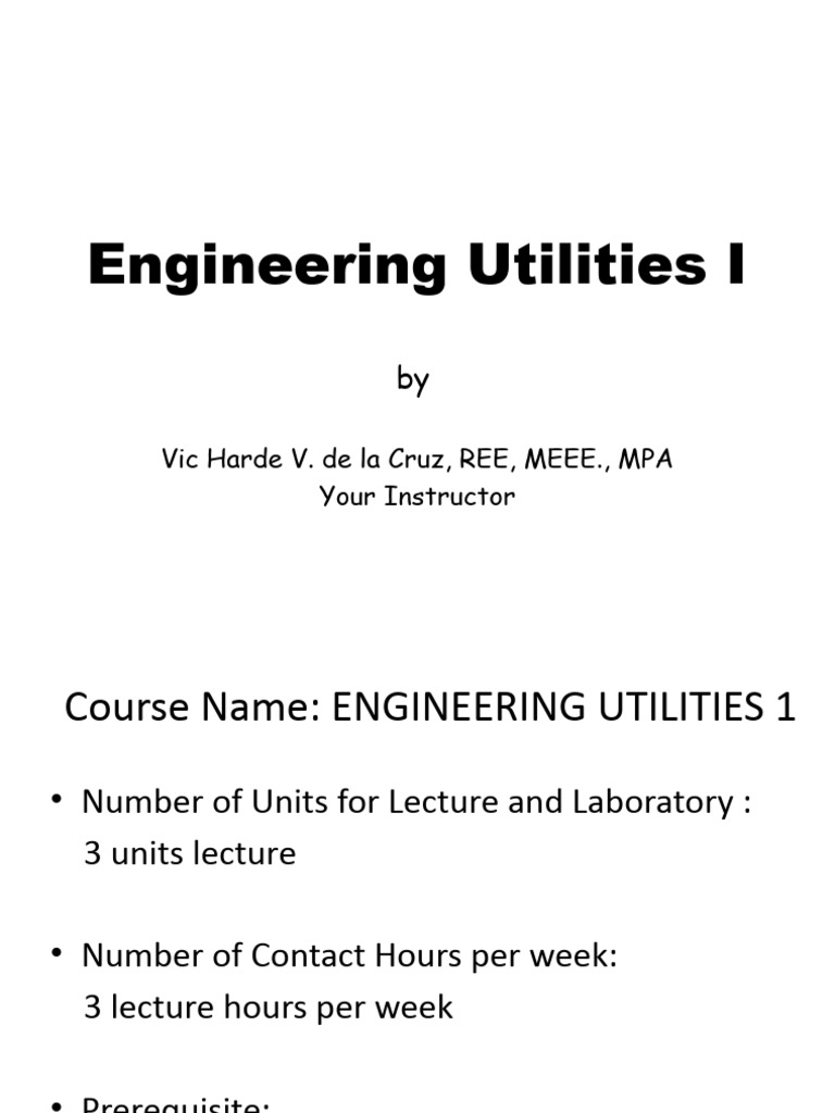 1.0 Intro Engineering Utilities 1 | PDF | Series And Parallel Circuits ...