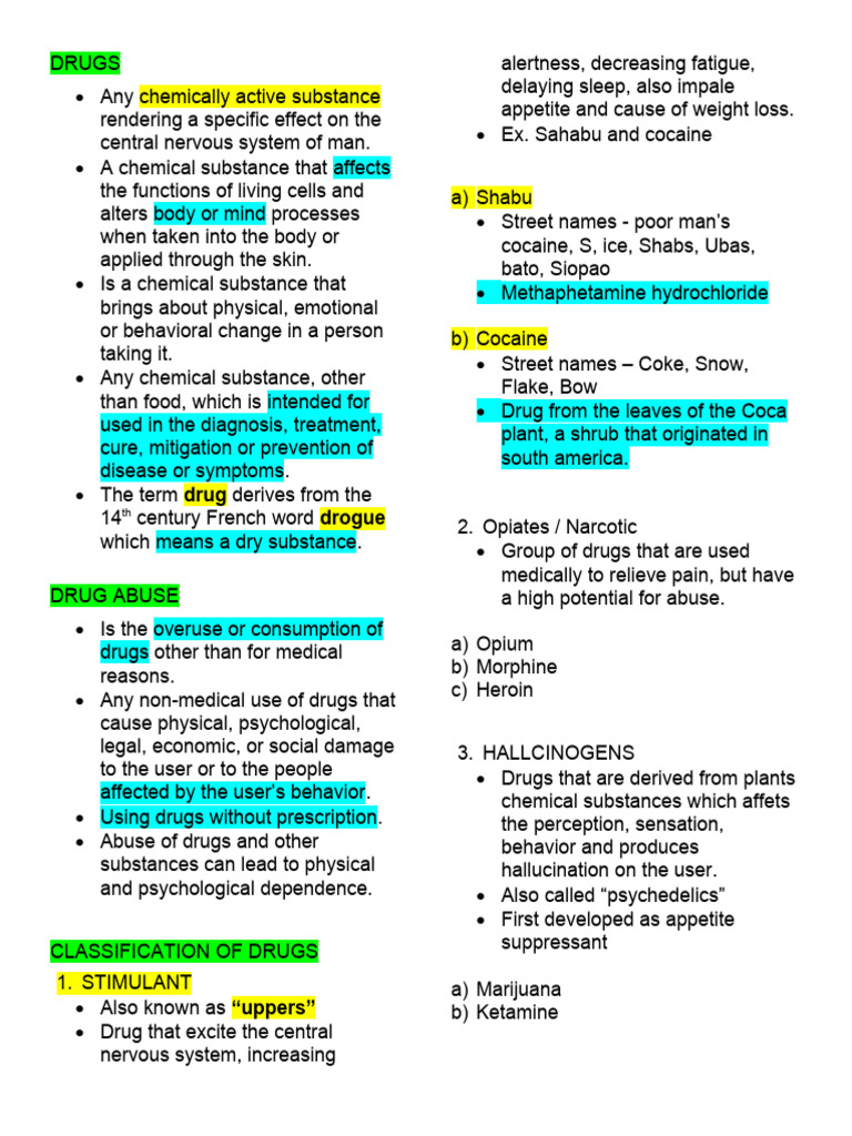 Drugs Pdf Recreational Drug Use Drugs