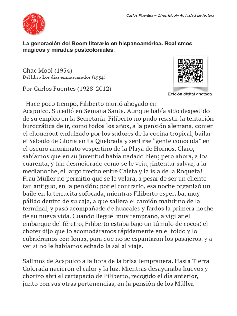 Chac Mool-Actividades | PDF | Cuentos | México