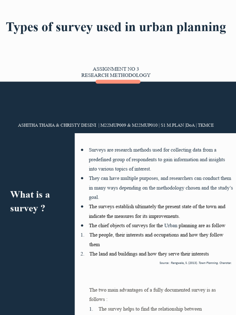 Survey Types in Urban Planning | PDF | Surveying | Methodology