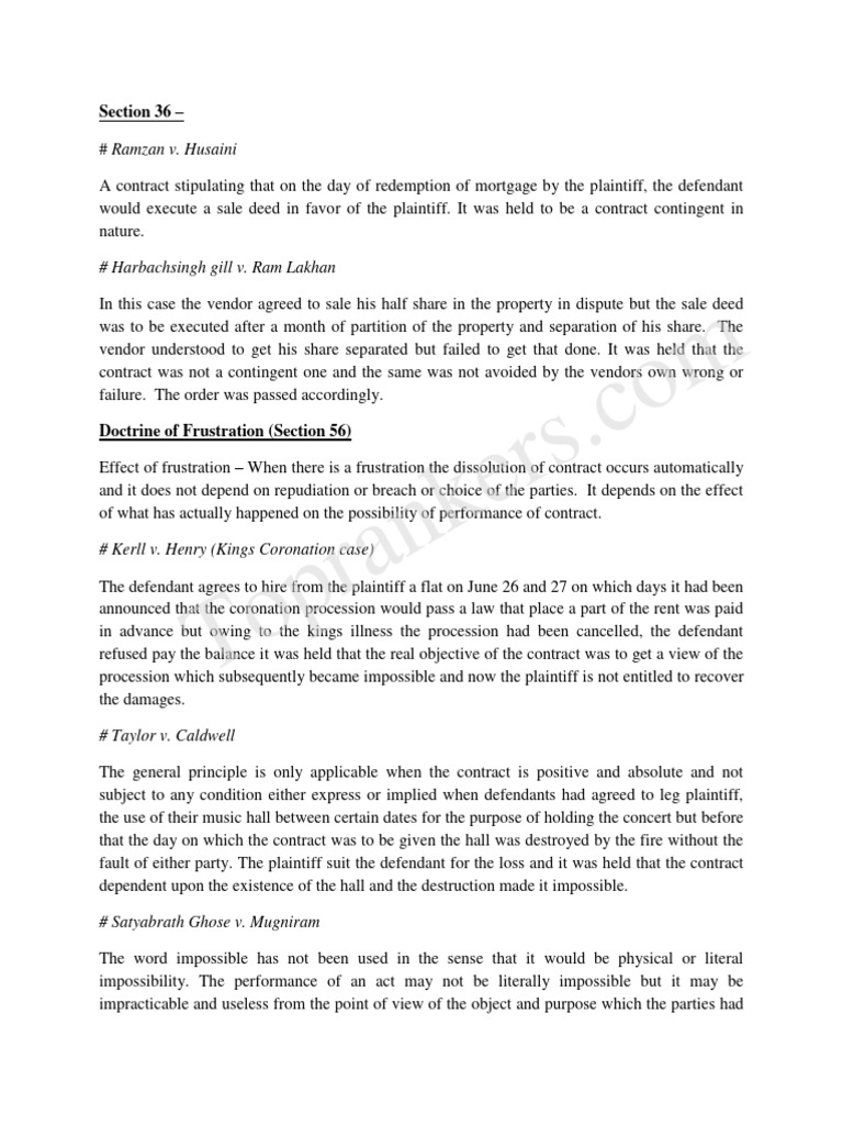 ICA Notes - Till Breach3097953 | PDF | Damages | Breach Of Contract