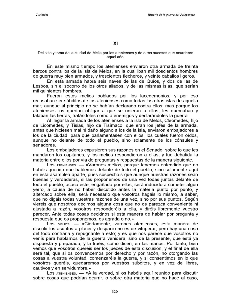 CLASE 2 (Optativa) Tucídides - Diálogo de Melos | PDF | Esparta ...