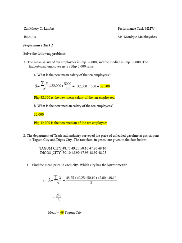 Mathematics in The Modern World | PDF | Standard Deviation | Standard Score