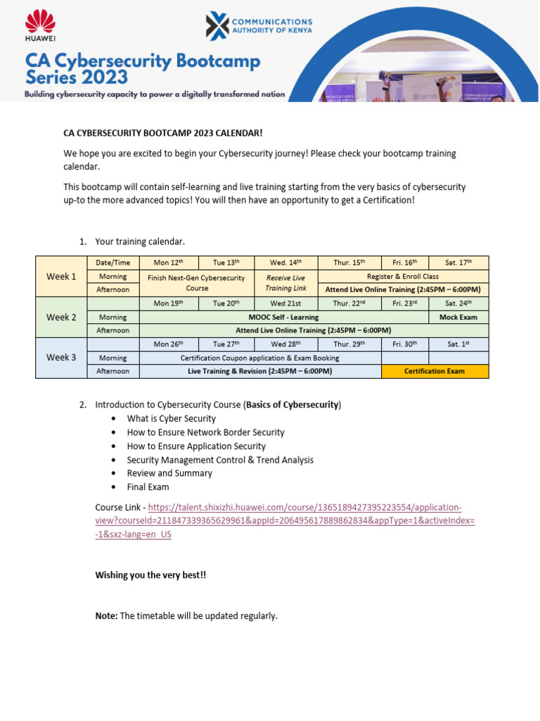 CA Cybersecurity Bootcamp Guidance | PDF | Computer Security | Security
