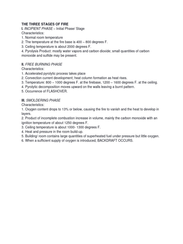 The Three Stages of Fire | PDF