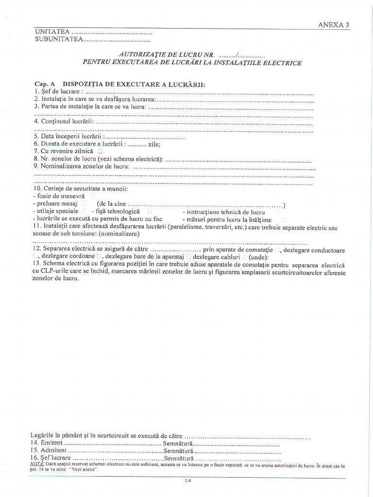 Autorizatie de Lucru | PDF