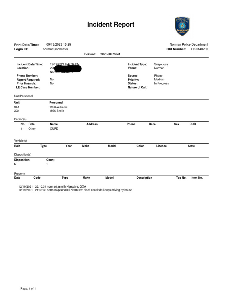 NPD Incident Report Dec 2021 | PDF