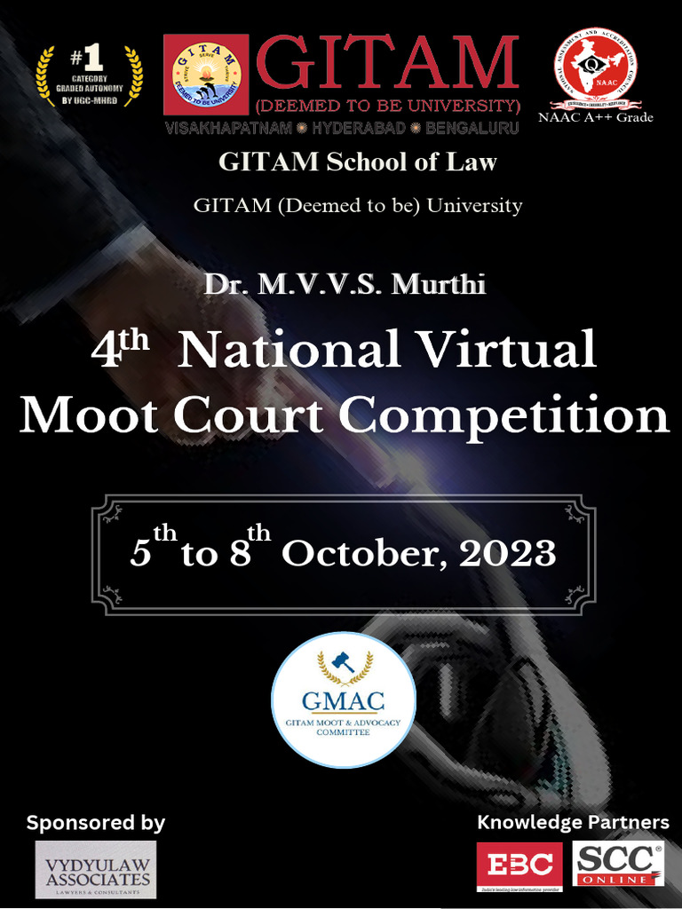 BROCHURE GITAM School of Law S 4th National Virtual Moot Court ...