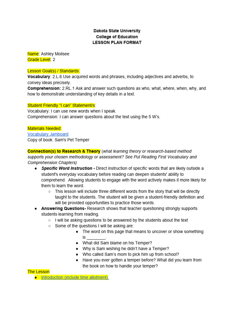 Ashley Molisee - Dialogic Reading Read Aloud Lesson With Reading ...