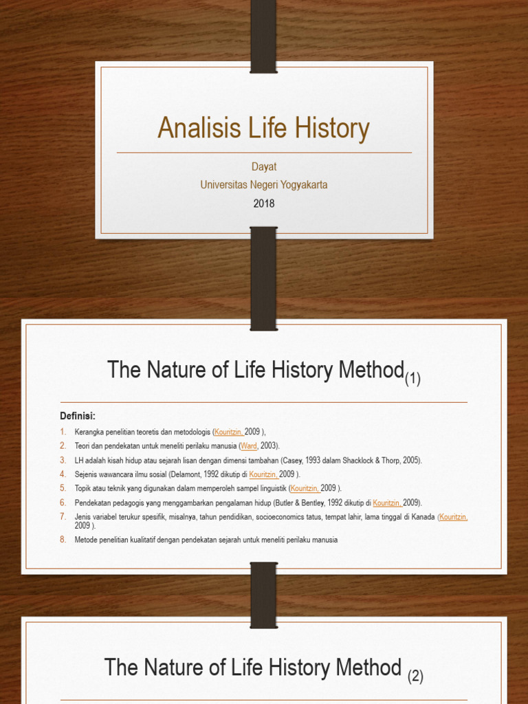Presentasi Analisis Life History | PDF