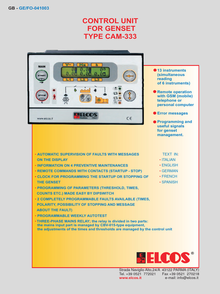 CAM-333 FP GB | PDF | Electrical Engineering | Electricity
