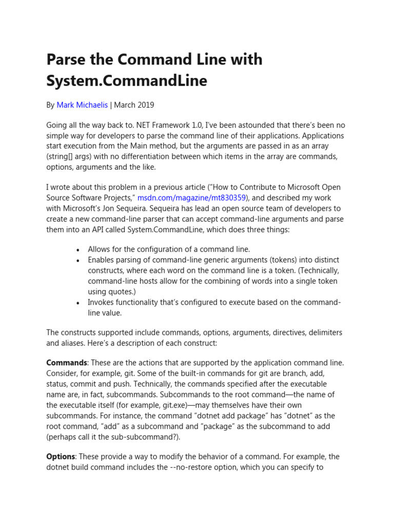 Parse The Command Line With System Pdf Command Line Interface Parameter Computer Programming