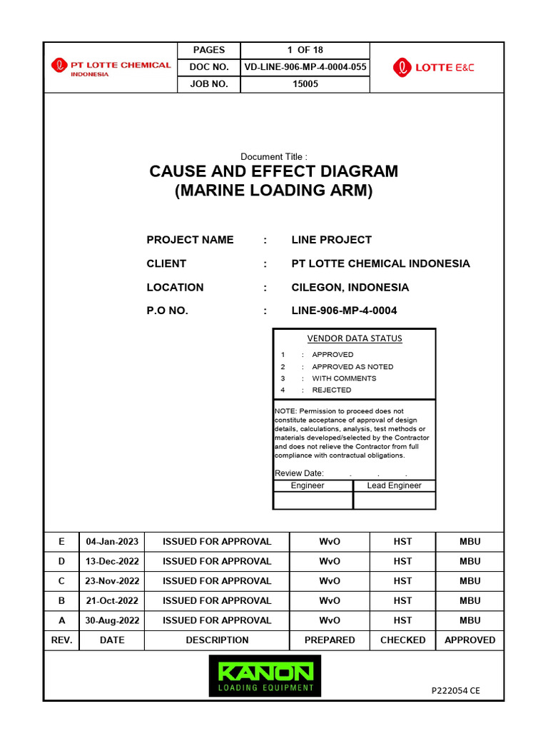 VD-LINE-906-MP-4-0004-055 - CAUSE AND EFFECT DIAGRAM - Rev.E | PDF