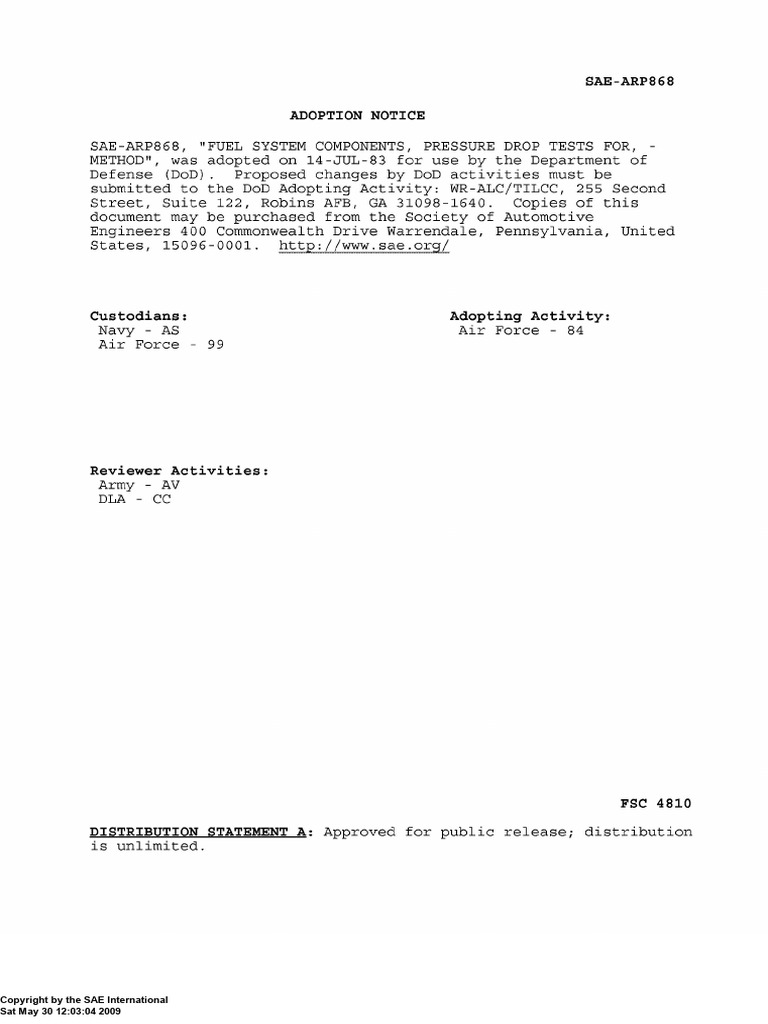 Sae Arp 868 | PDF | Technology & Engineering