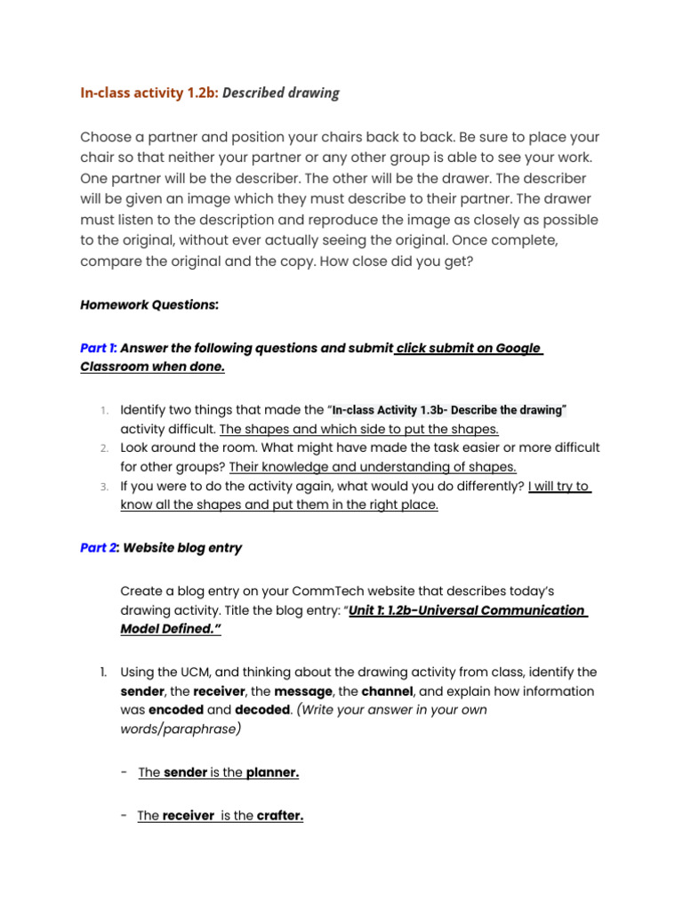 In-Class Activity 1 | PDF | Communication | Code