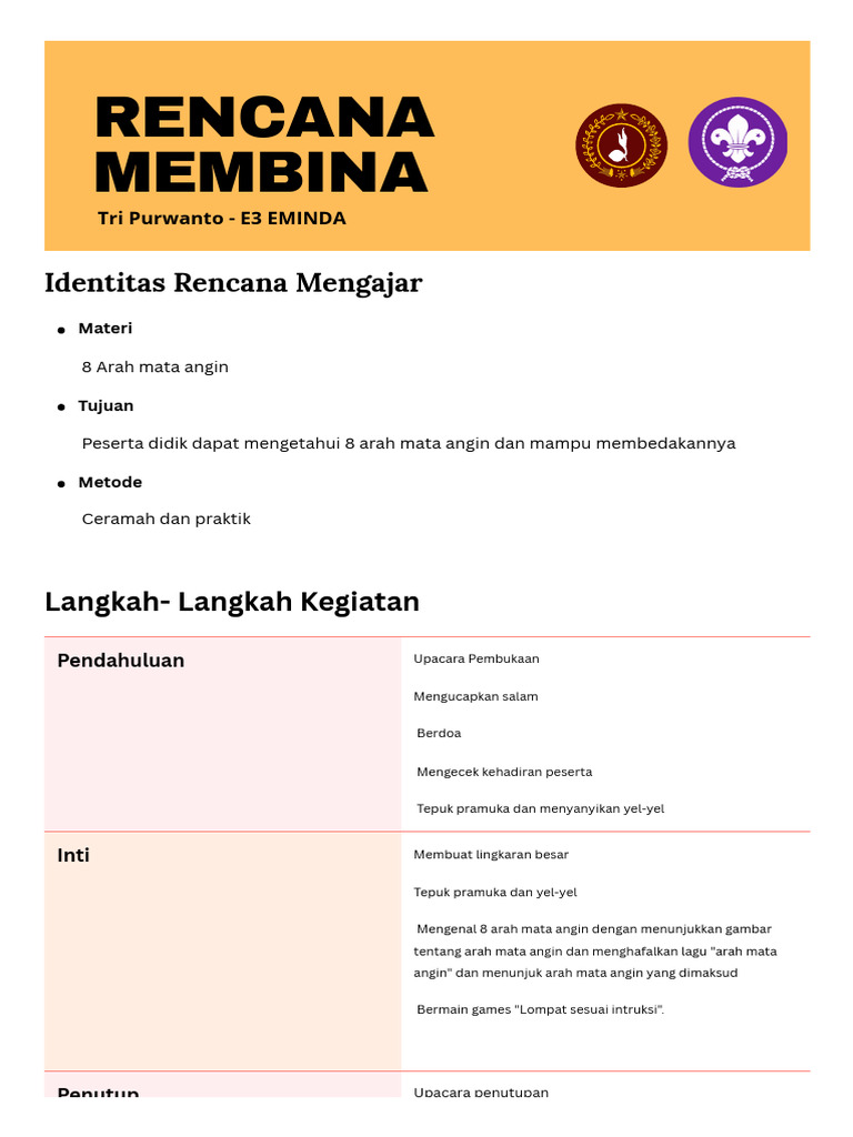 E3 - Eminda - Tri Purwanto - Rencana Membina | PDF