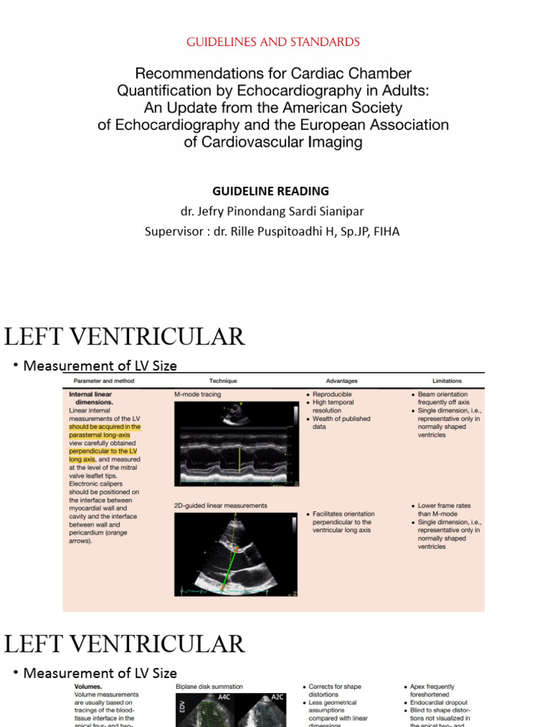 Chamber ASE Guide | PDF | Ventricle (Heart) | Echocardiography