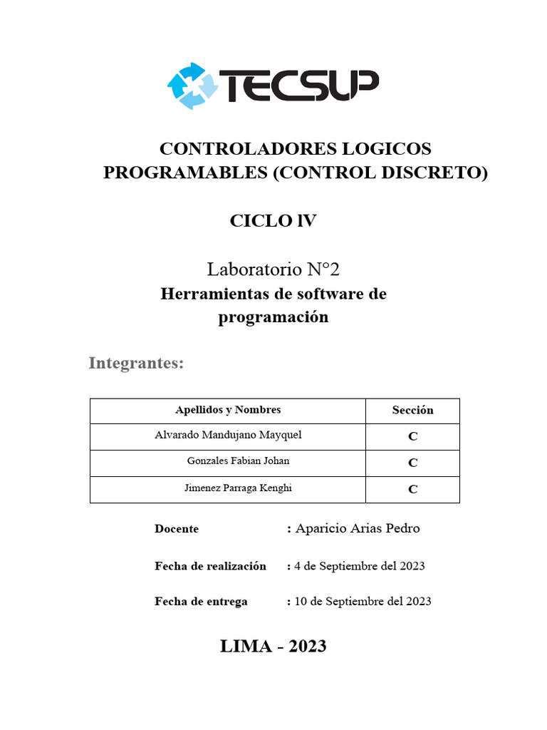 Lab2 PLC | PDF | Controlador lógico programable | Software