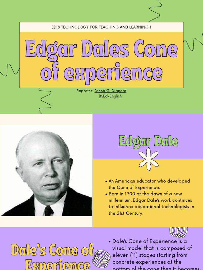 ED 8 Edgar Dales Cone of Experience 1 | PDF | Symbols | Experience