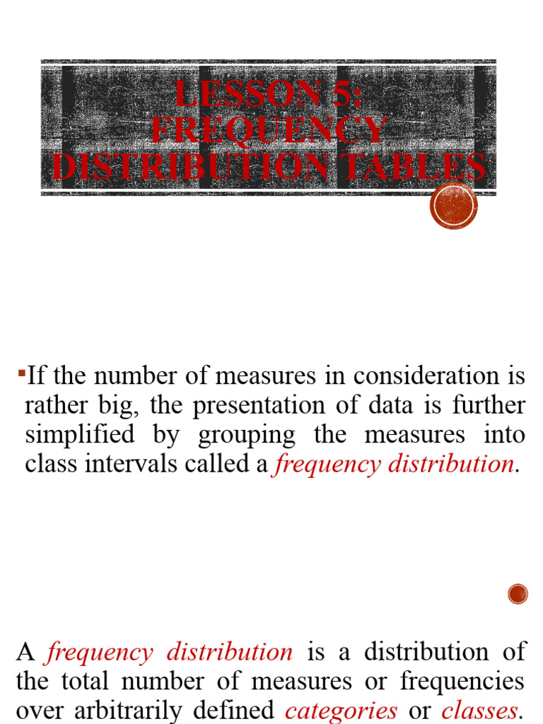 L5 Frequency Distribution 1 | PDF | Histogram | Mathematics