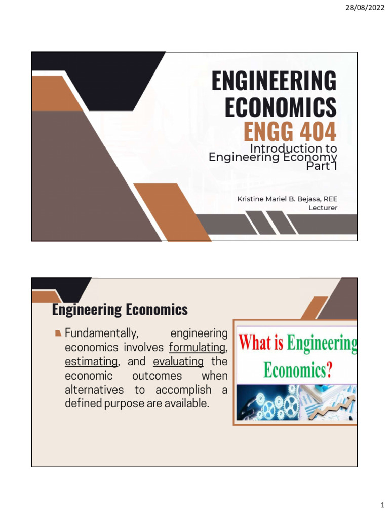 Engineering Economics Lesson | PDF | Risk | Engineering