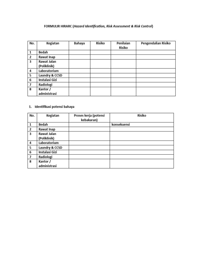 Formulir Hirarc Pdf