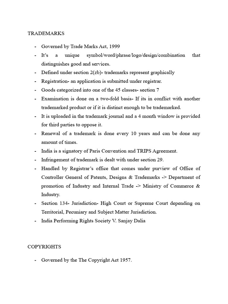 Trademarks and Copyrights | PDF | Trademark | Patent