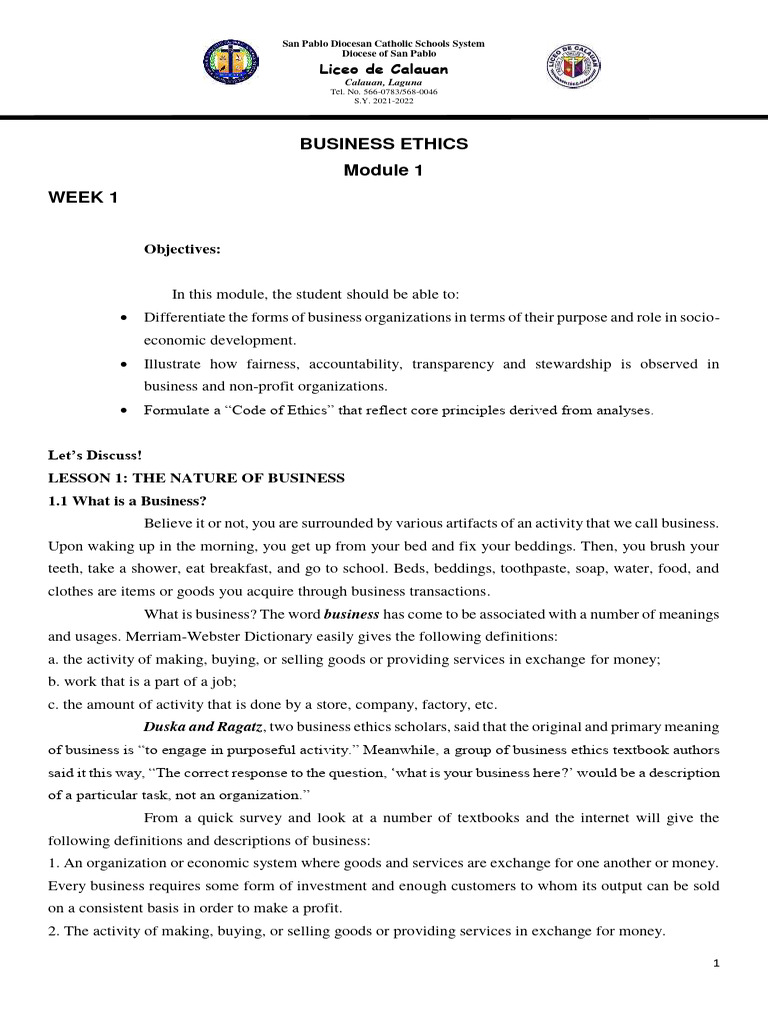 Bus - Ethics Module | PDF | Corporate Social Responsibility ...