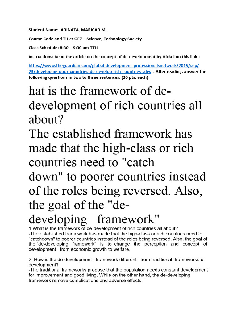 Sts Worksheet 5 | PDF | Economics | Economies