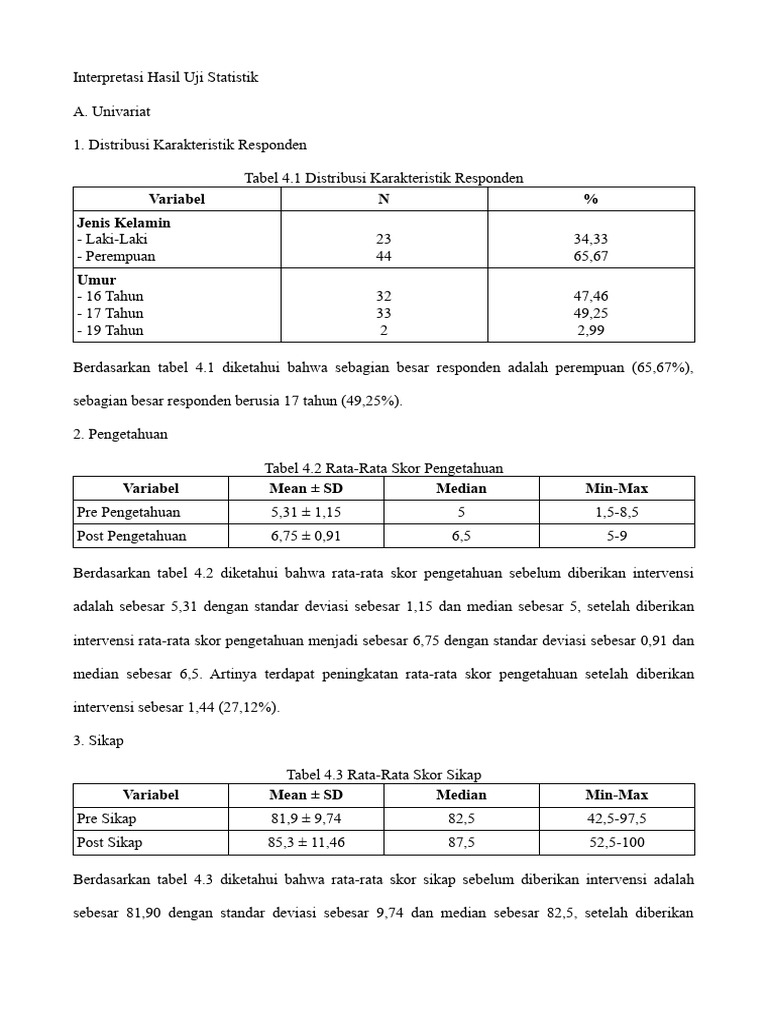 Interpretasi Hasil Uji Statistik | PDF