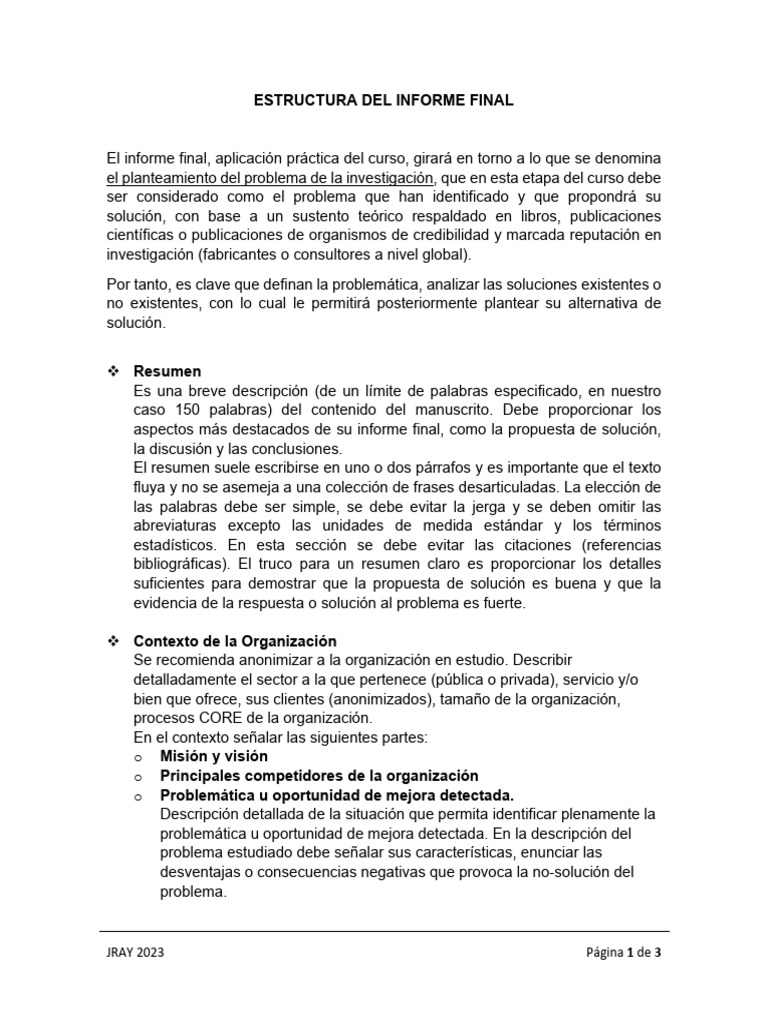 2023.1.GTI - Estructura Del InformeFinal | PDF | Crecimiento personal y profesional