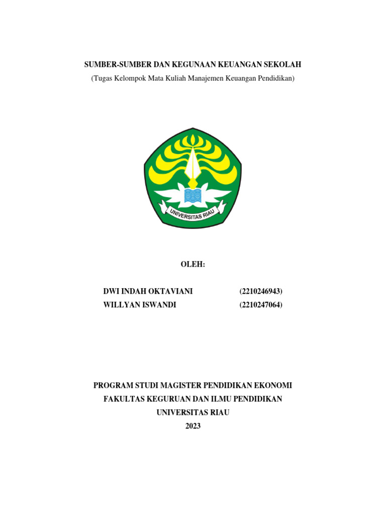 Sumber Keuangan dan Pendanaan Sekolah | PDF